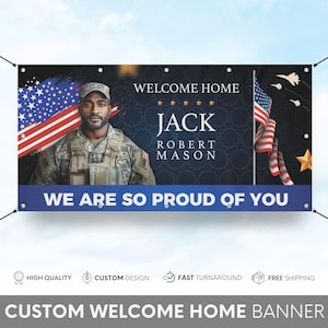 Welcome Home Military Banner, Custom Military Banner, Deployment ...