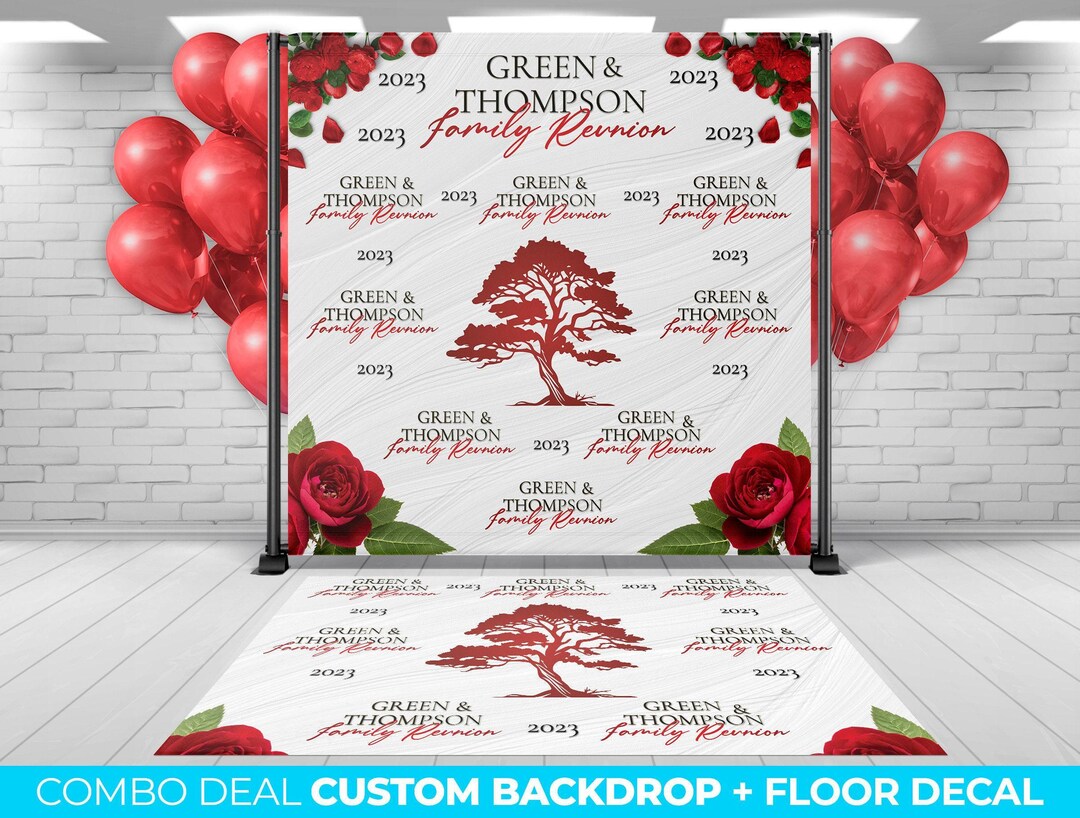 BACKDROP + FLOOR DECAL, Family Reunion Backdrop and Floor Decal, Family ...