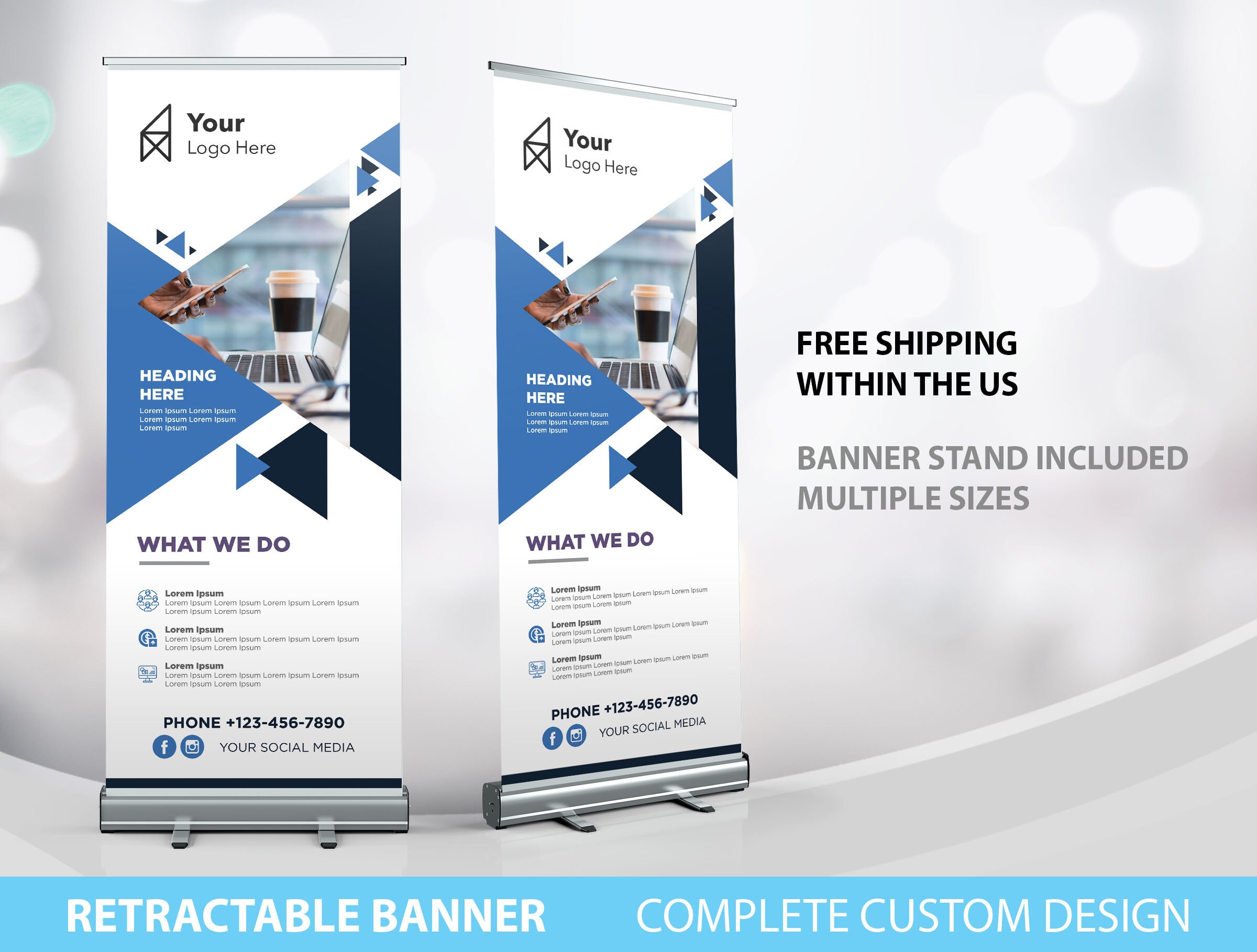 Retractable Banner Custom Roll Up Banner Stand Logo Banner | Etsy