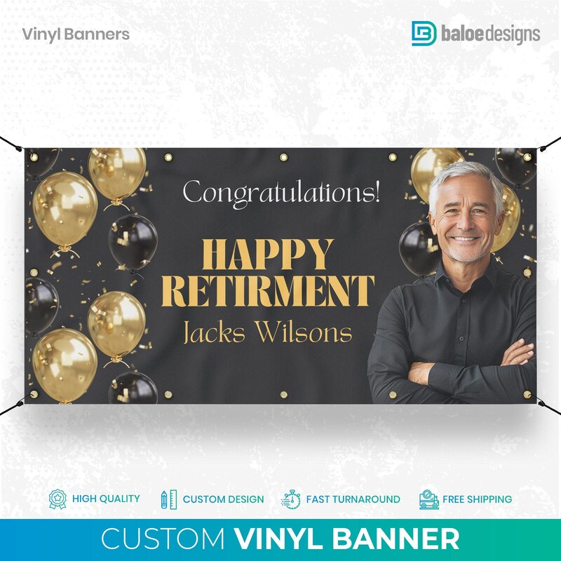 Retirement Banner - Etsy