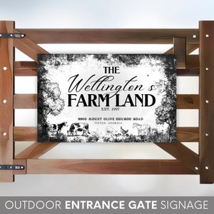 Custom Outdoor Entrance Sign, Gate Entrance Address Sign, House Plaque ...