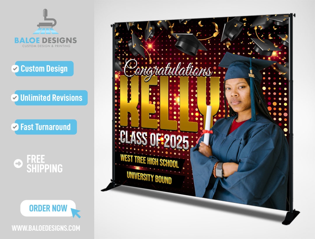 Graduation Backdrop, Graduation Banner, Graduation Party, Prom Backdrop ...