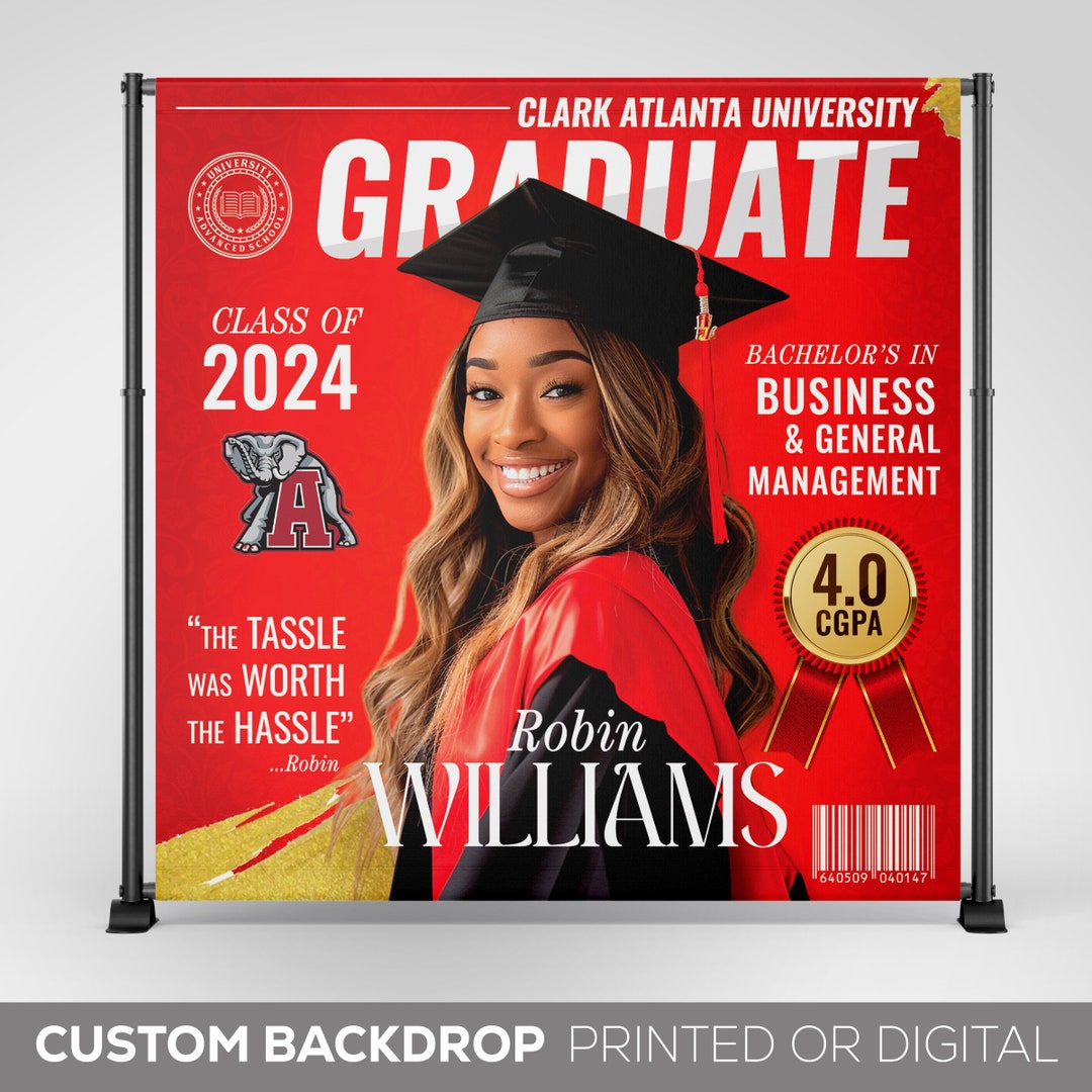 Graduation Backdrop, Custom Magazine Backdrop Banner, Personalized ...