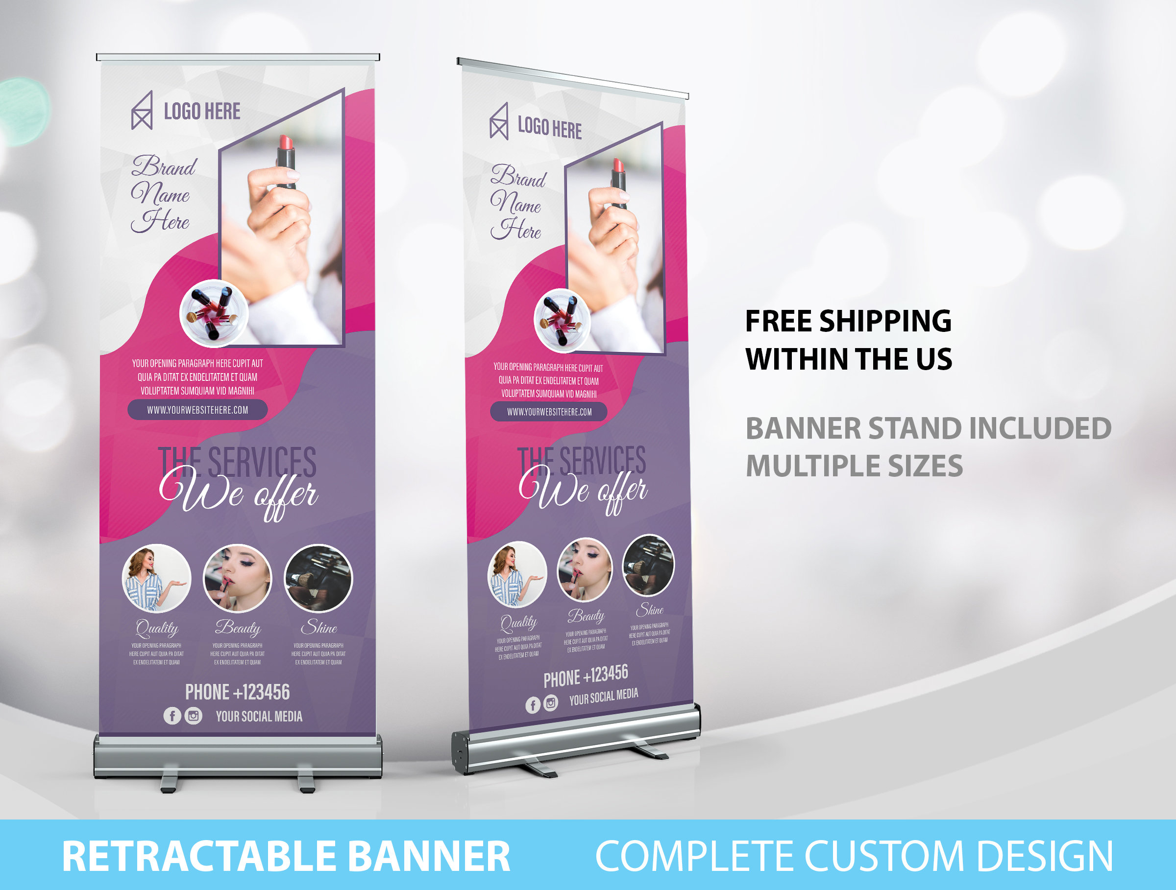 Retractable Banner Custom Roll Up Banner Stand Pop Up Banner | Etsy