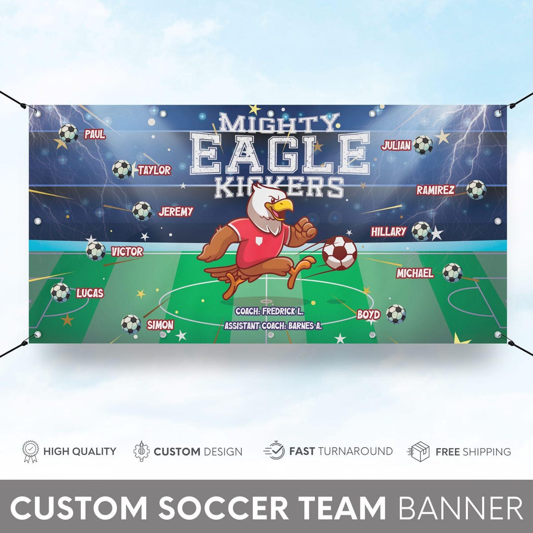 Soccer Team Custom Banner, Any Team Name or Sport, Custom Soccer ...