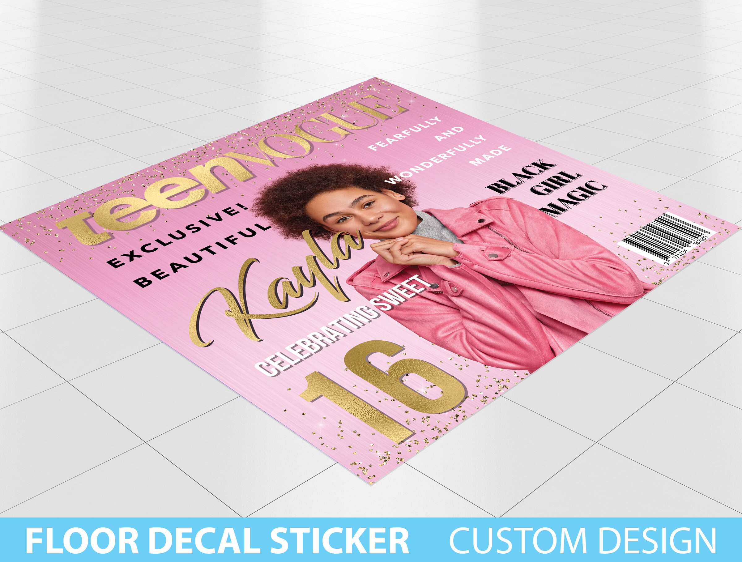 Custom Floor Decal Sticker Magazine Cover Sweet 16 Removable | Etsy