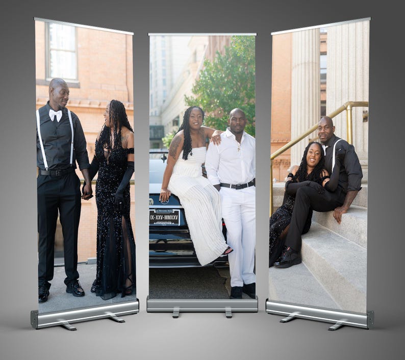 COMBO BANNER SET, 3 Retractable Banners, Custom Banners, Wedding Photo ...
