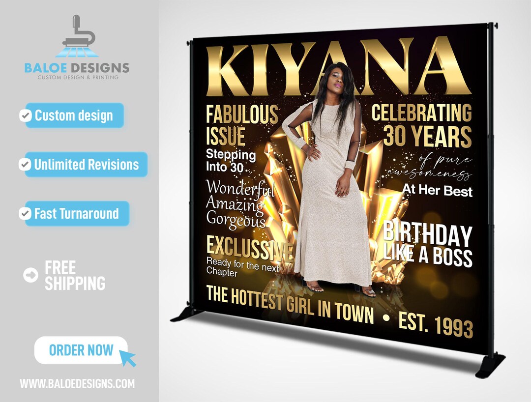 Custom Photo Birthday Backdrop, Party Birthday Party Backdrop, Step ...