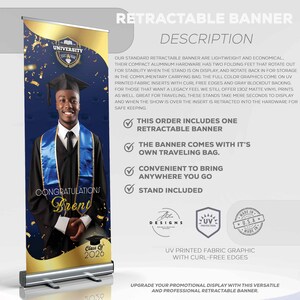 Graduation Banner, Prom Banner, Custom Retractable Banner, Roll up ...