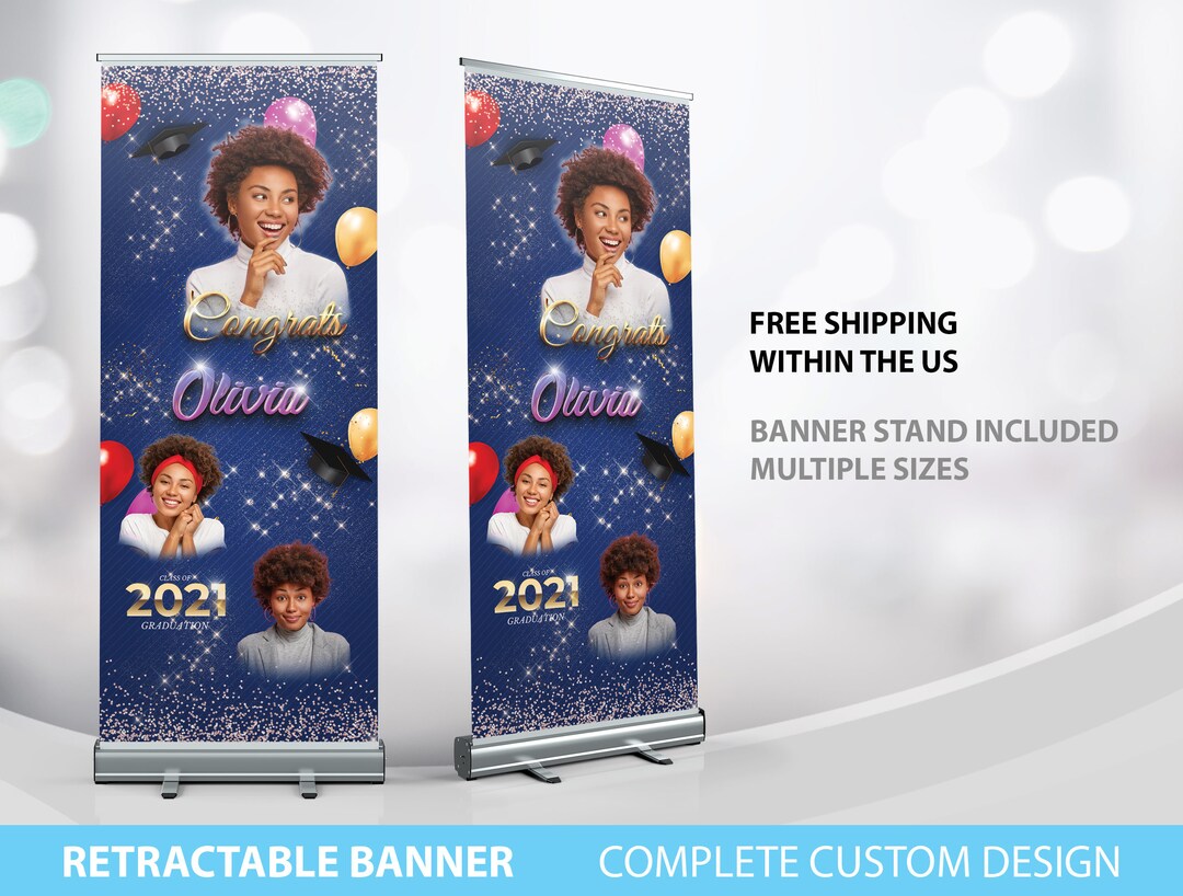 Graduation Retractable Banner, Class of 2021 Banner, Graduation Banner ...