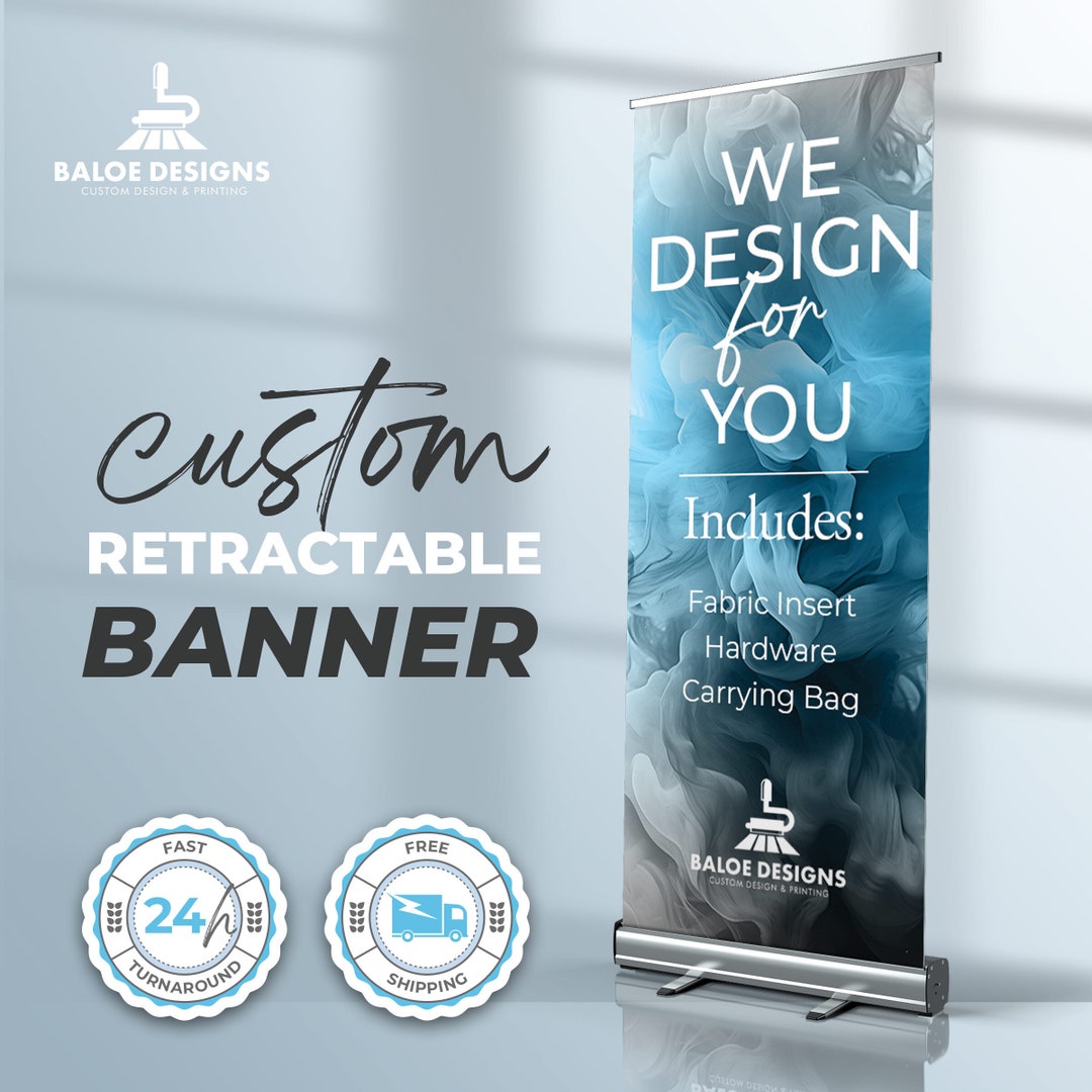 Retractable Banner, Custom Roll up Banner Stand, Personalized Pop up ...