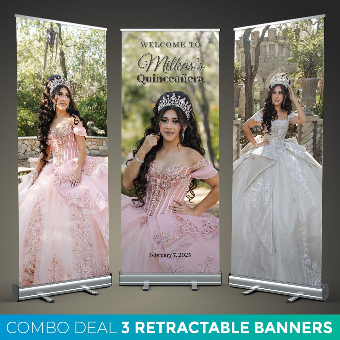 COMBO BANNER SET, 3 Retractable Banners, Custom Banners, Birthday Sweet ...