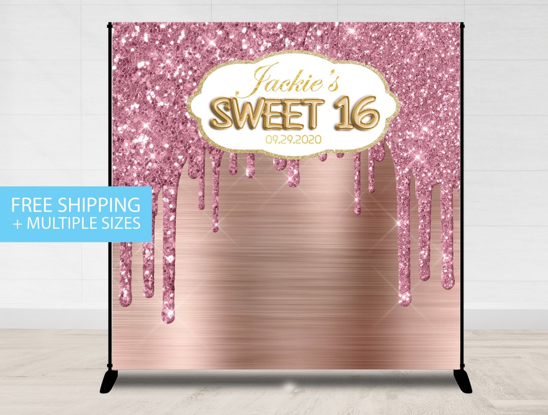 Sweet 16, Step and Repeat, 8X8 Photo Booth Backdrop, Sweet 16 Banner ...