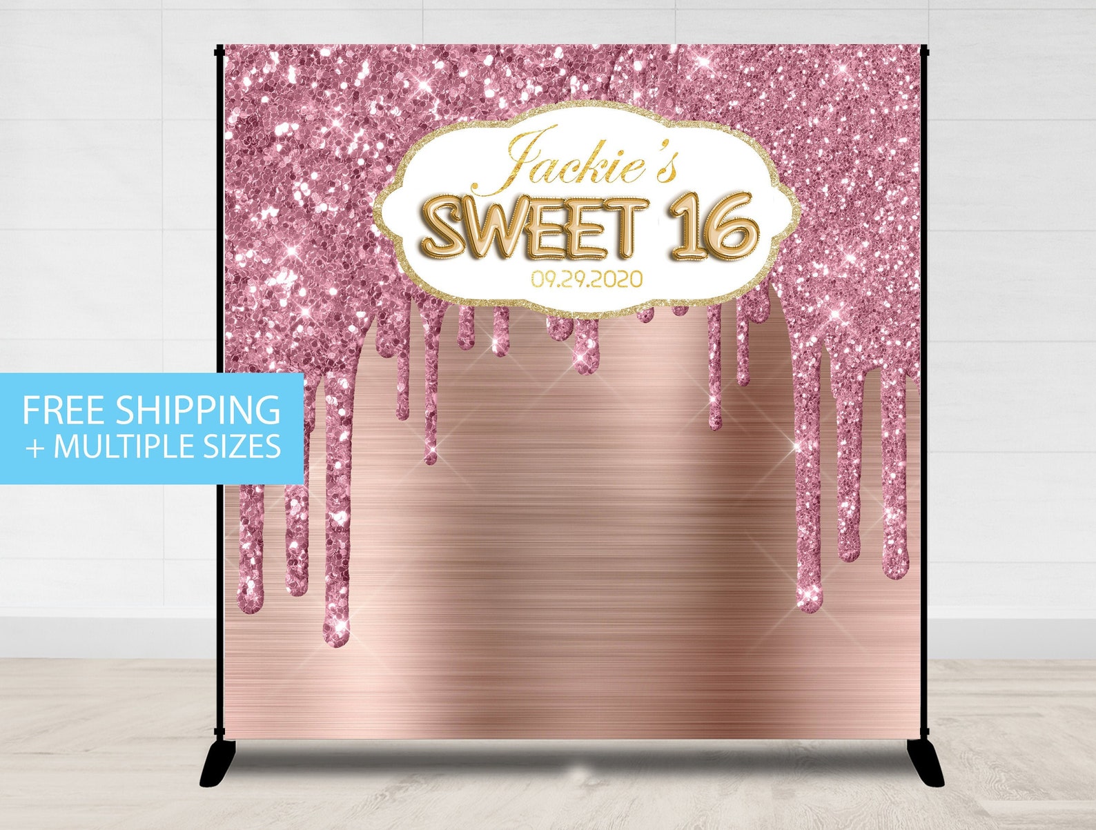 Sweet 16 Step and Repeat 8X8 Photo Booth Backdrop Sweet 16 - Etsy
