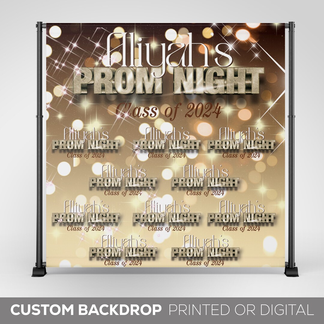 Prom Backdrop, Custom Prom Party Send off Backdrop Banner, Personalized ...