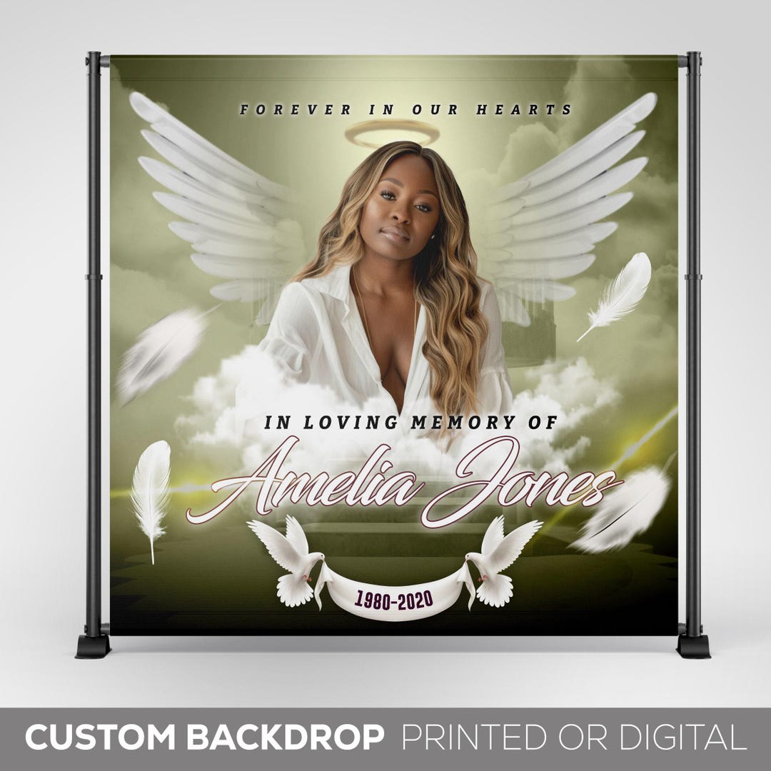 Memorial Backdrop, in Loving Memory Banner, Repass Backdrop, Funeral ...