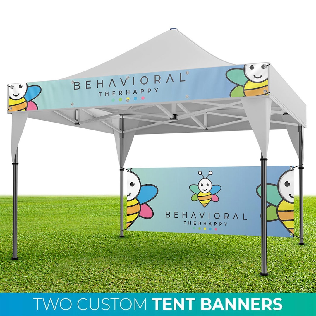 TWO Custom Tent Banners, Outside Vinyl 10x10 Tent Banner, Front & Back ...