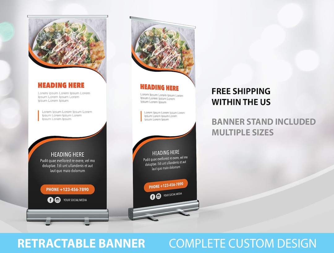Retractable Banner, Restaurant Banner, Restaurant Food Display Sign ...