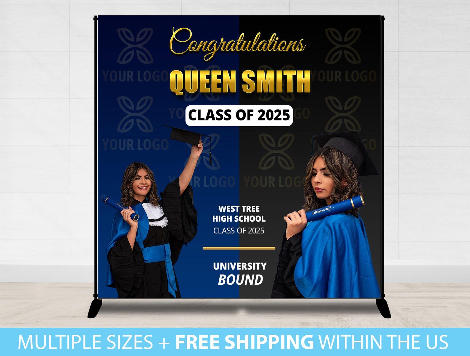 Graduation Backdrop Banner, Graduation Step and Repeat, Prom Backdrop ...