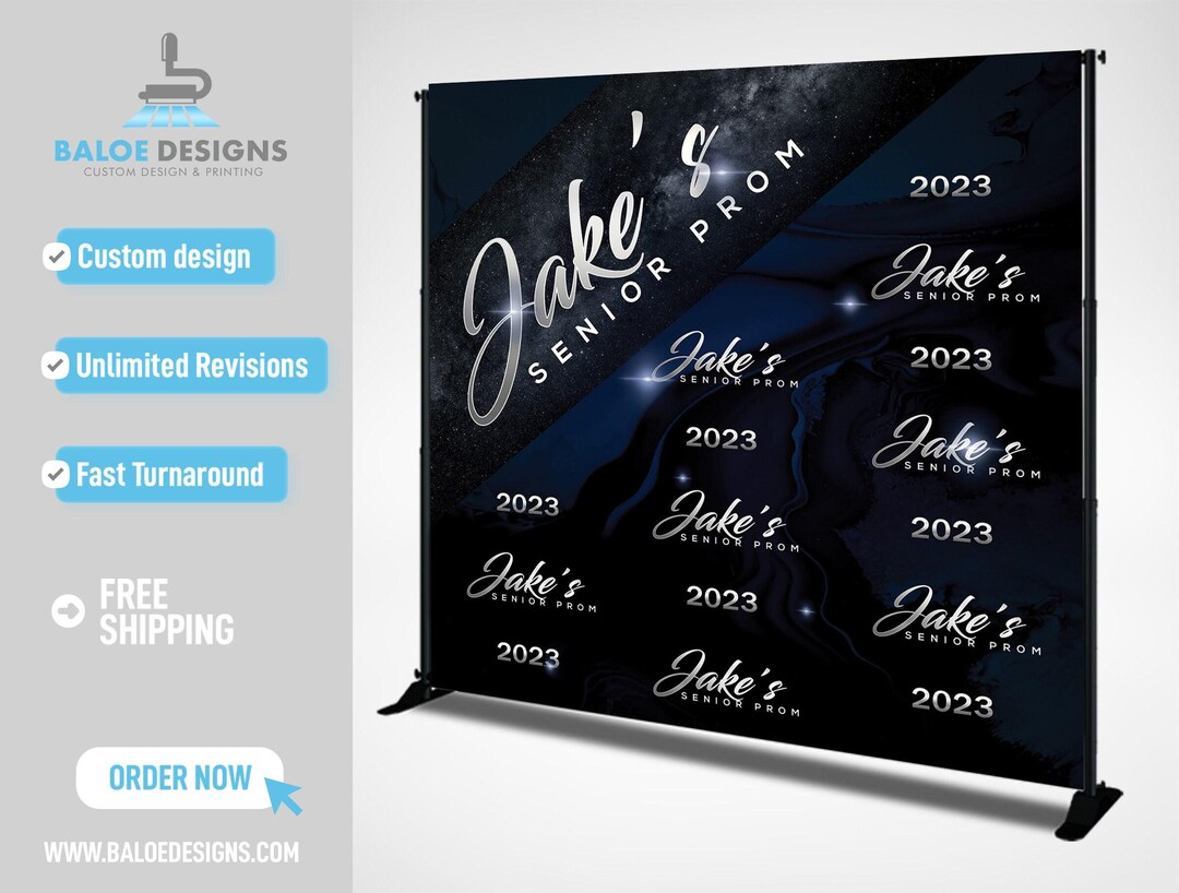Prom Backdrop Banner, Senior Prom Step and Repeat, Prom Party Backdrop ...
