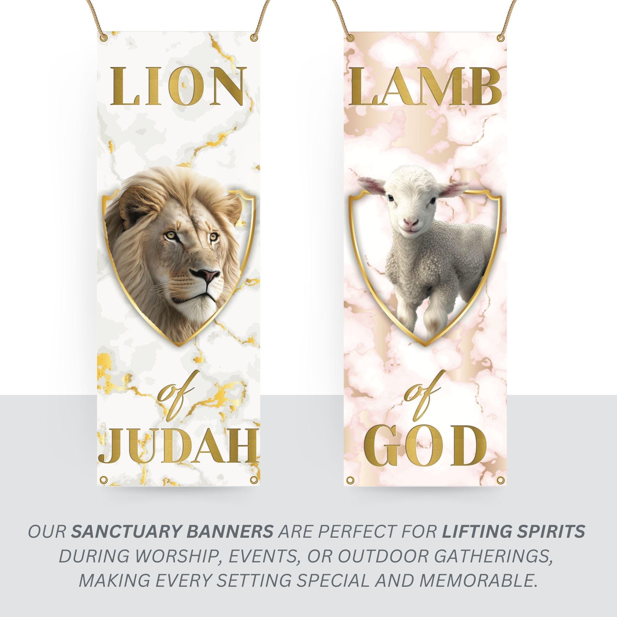 Set of 4 Church Banners, Sanctuary Banners, Mission Worship, Church ...