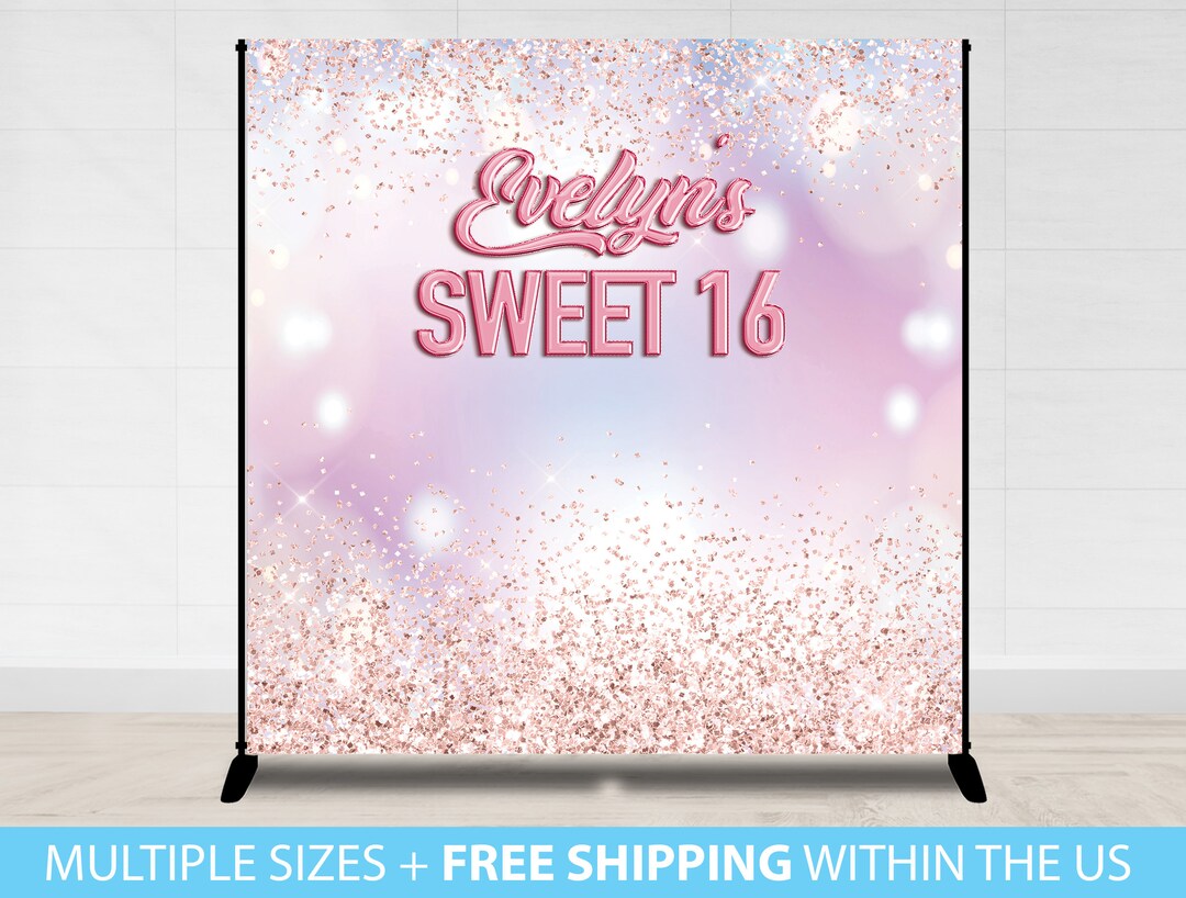Sweet 16, Step and Repeat, 8X8 Photo Booth Backdrop, Sweet 16 Banner ...