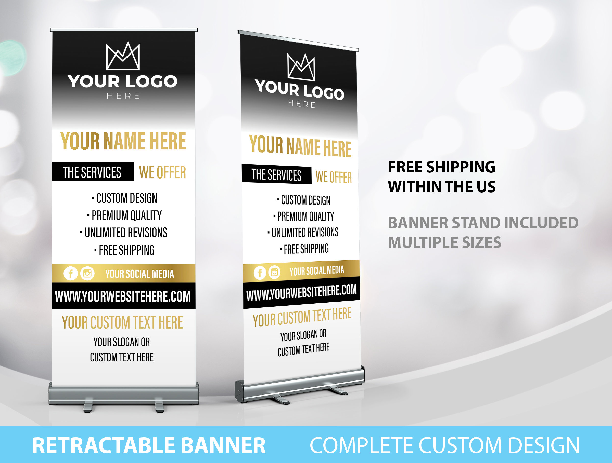 Banner retráctil soporte de banner plegable personalizado | Etsy