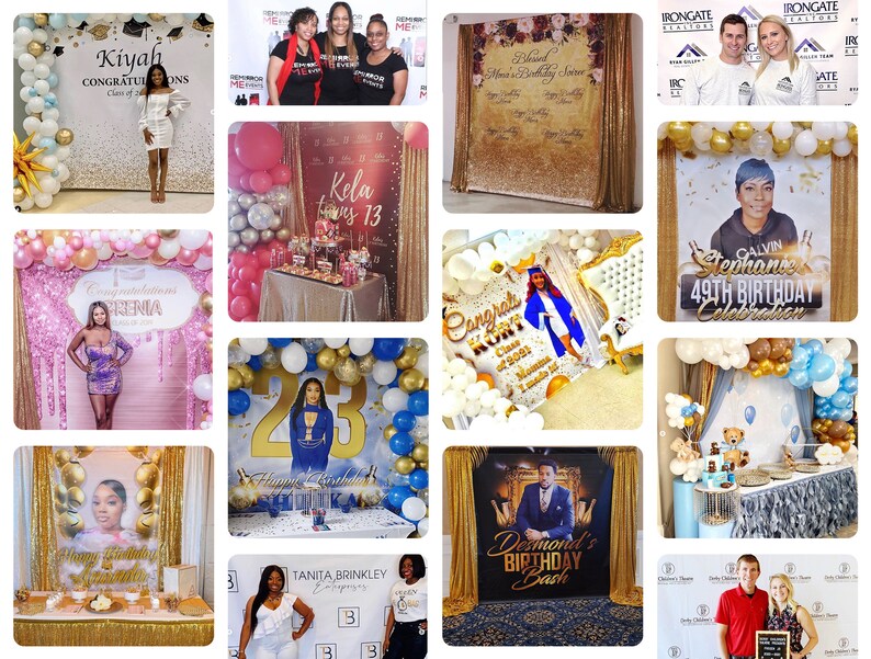 Custom Photo Birthday Backdrop Party Birthday Party Backdrop - Etsy