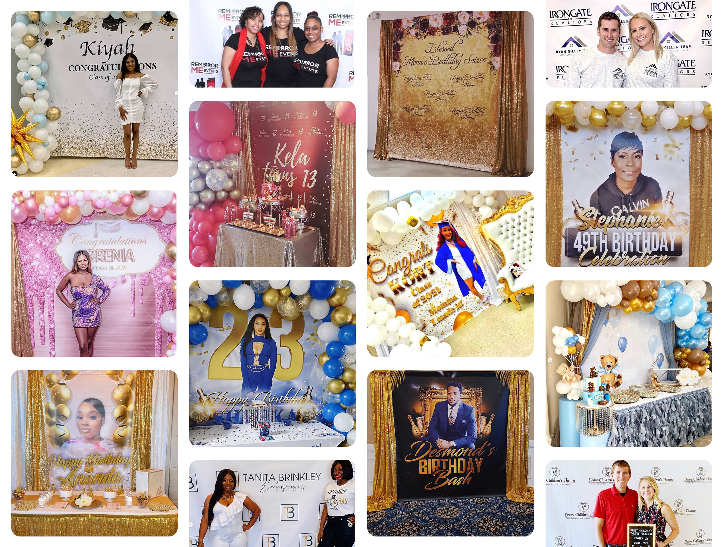 Custom Photo Birthday Backdrop Party Birthday Party Backdrop - Etsy