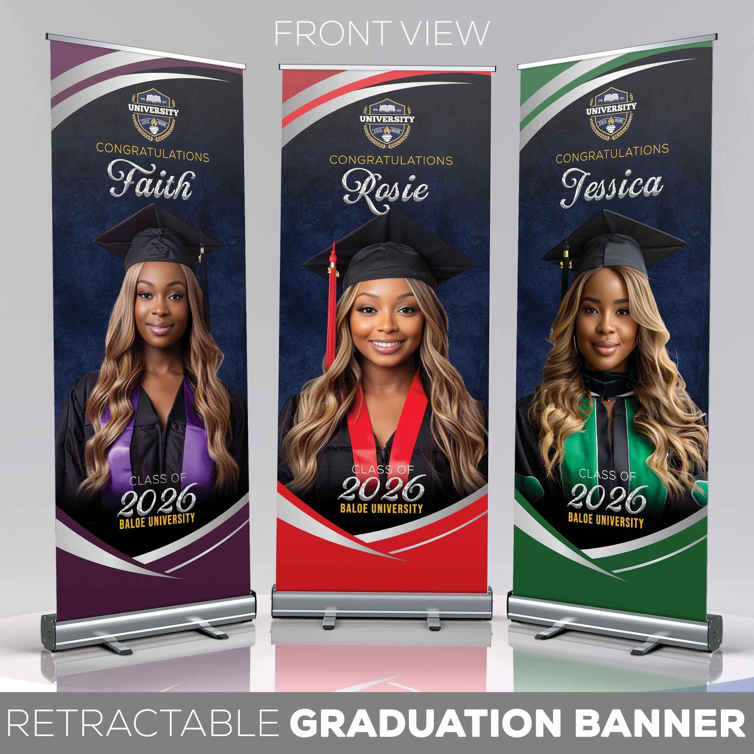 Graduation Banner, Prom Banner, Custom Retractable Banner, Roll up ...