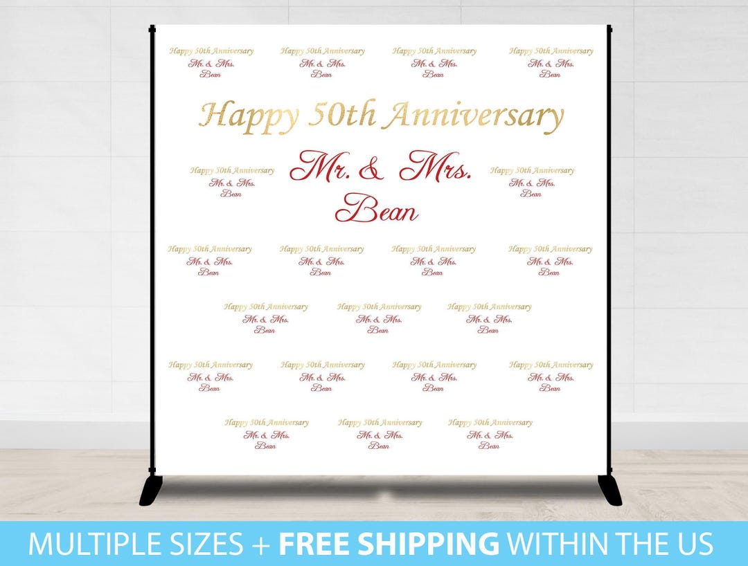 Anniversary Backdrop, Backdrop Anniversary Party, Step & Repeat ...