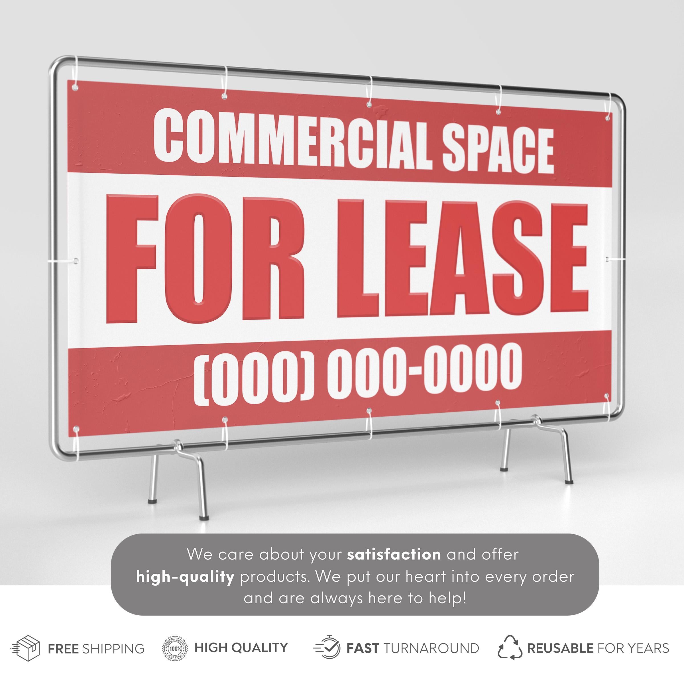 For Lease Sign for Lease Banner, Commercial Space for Lease, Banner ...