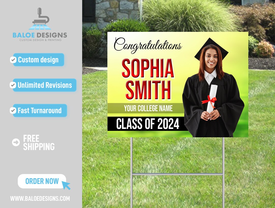 Graduation Yard Sign, Graduation Sign, Outdoor High School College ...