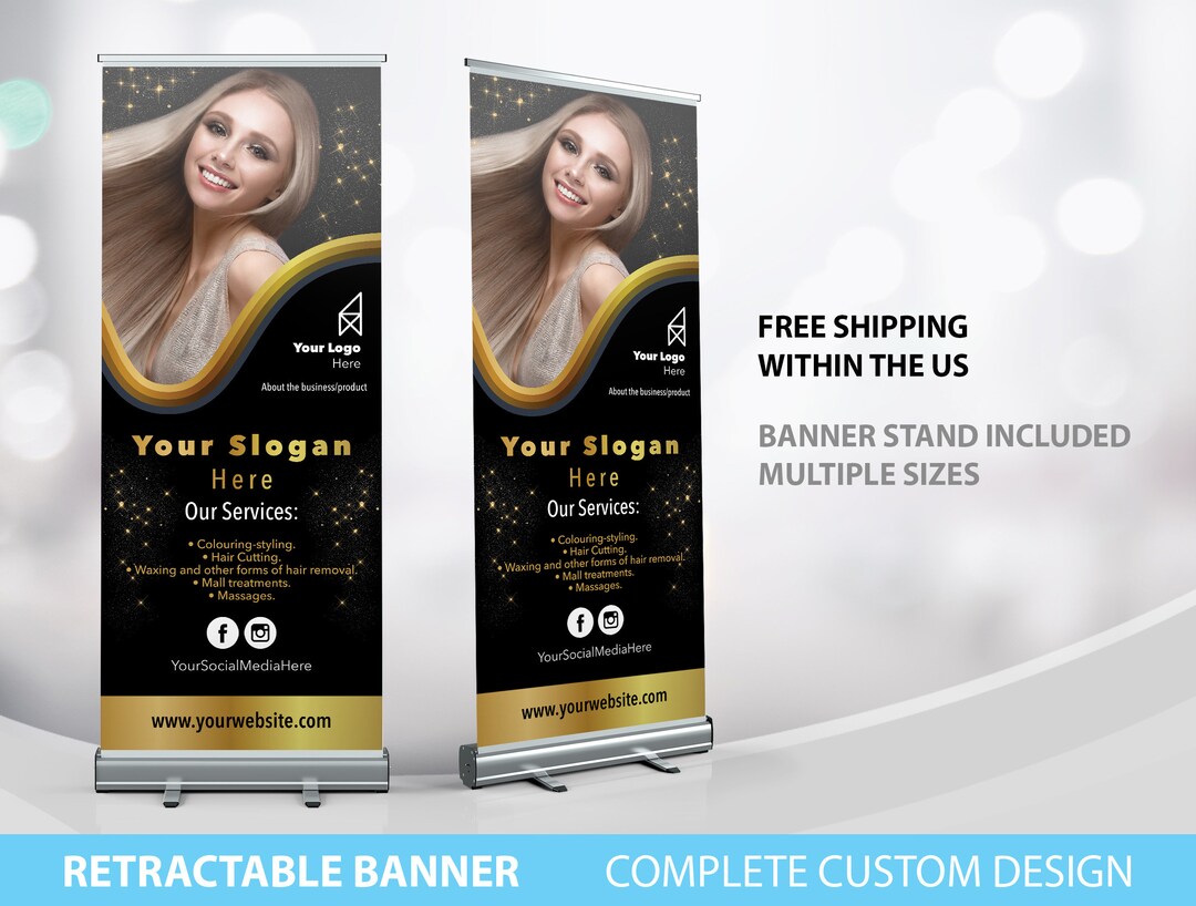 Retractable Banner Custom Roll up Banner Stand Pop up Banner - Etsy