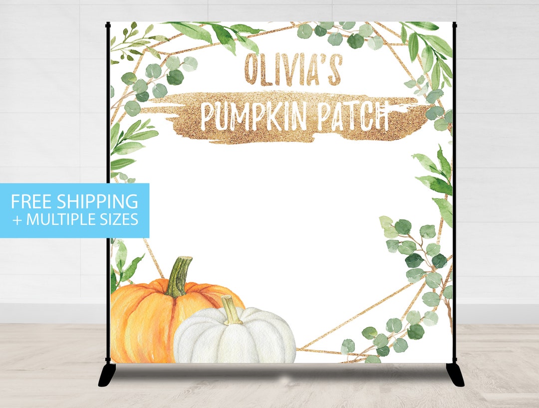 Pumpkin Patch Banner Backdrop Pumpkin Birthday Step and - Etsy