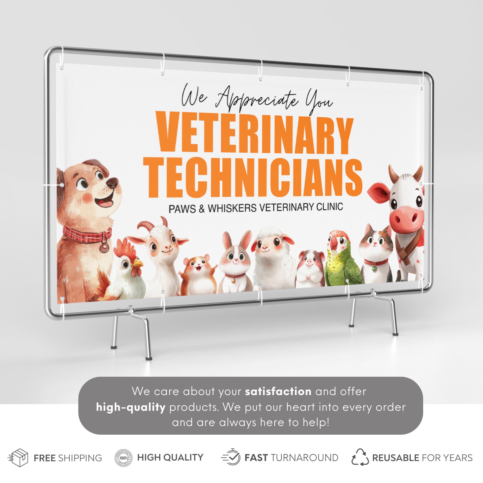 Veterinary Technicians Custom Banner, Veterinary Technician Gift ...