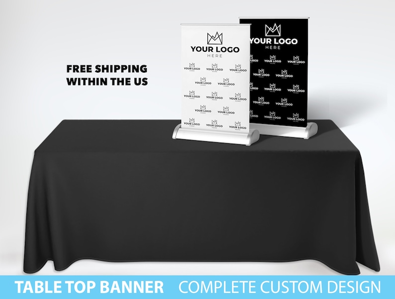 Table Top Banner Custom Printed Table Top Banner Stand for - Etsy