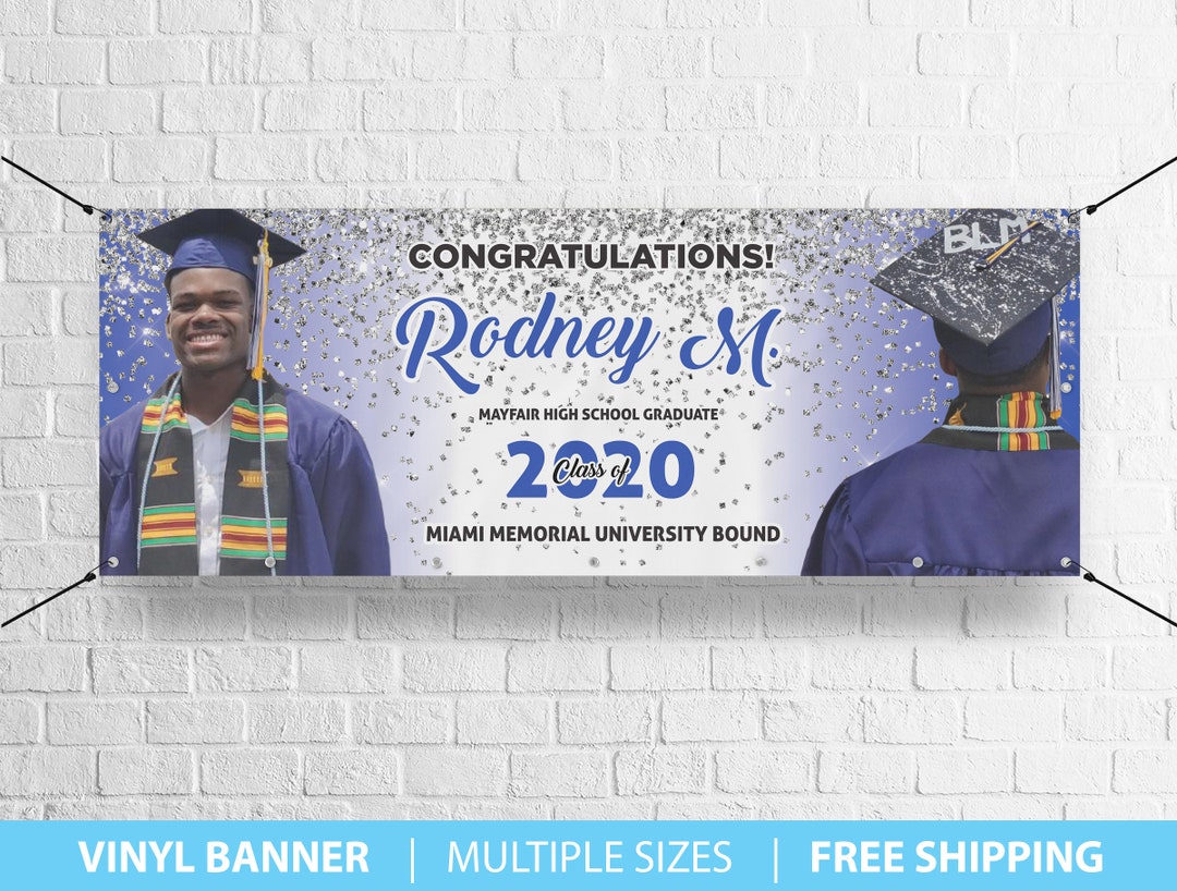 GRADUATION 2020 BANNER, Vinyl Banner, Graduation Backdrop, Drive by ...