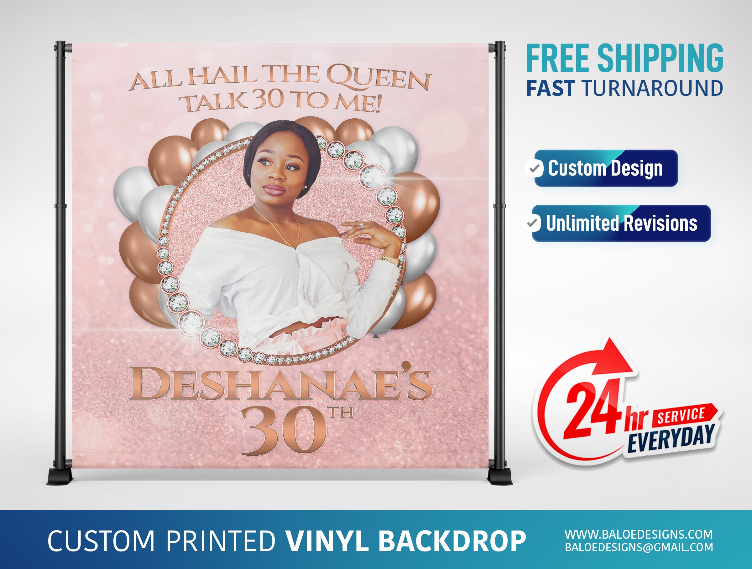 Printed Birthday Backdrop Vinyl Birthday Banner Backdrop - Etsy