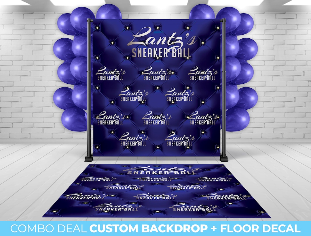 BACKDROP FLOOR DECAL, Custom Sneaker Ball Backdrop and Matching Floor ...