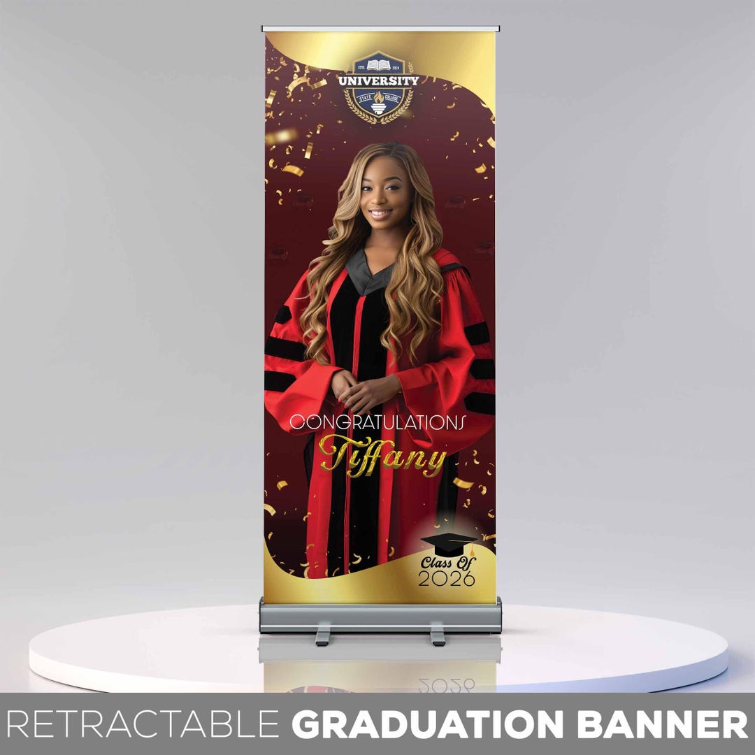 Graduation Banner, Prom Banner, Custom Retractable Banner, Roll up ...