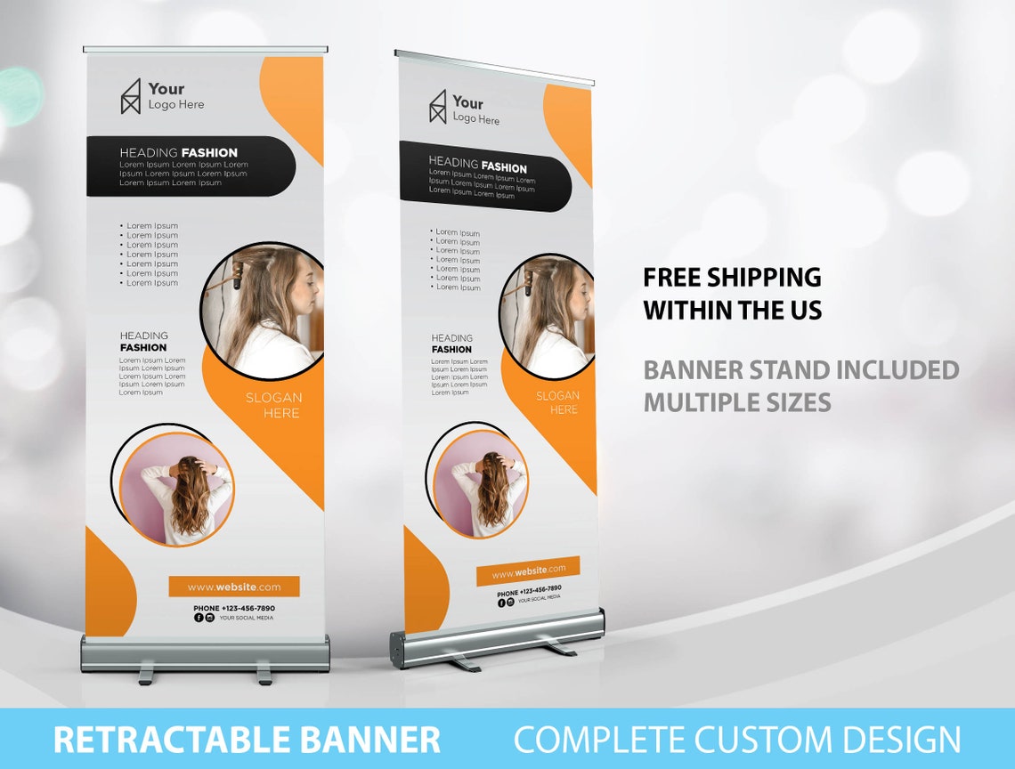 Retractable Banner Custom Roll Up Banner Stand Pop Up Banner | Etsy