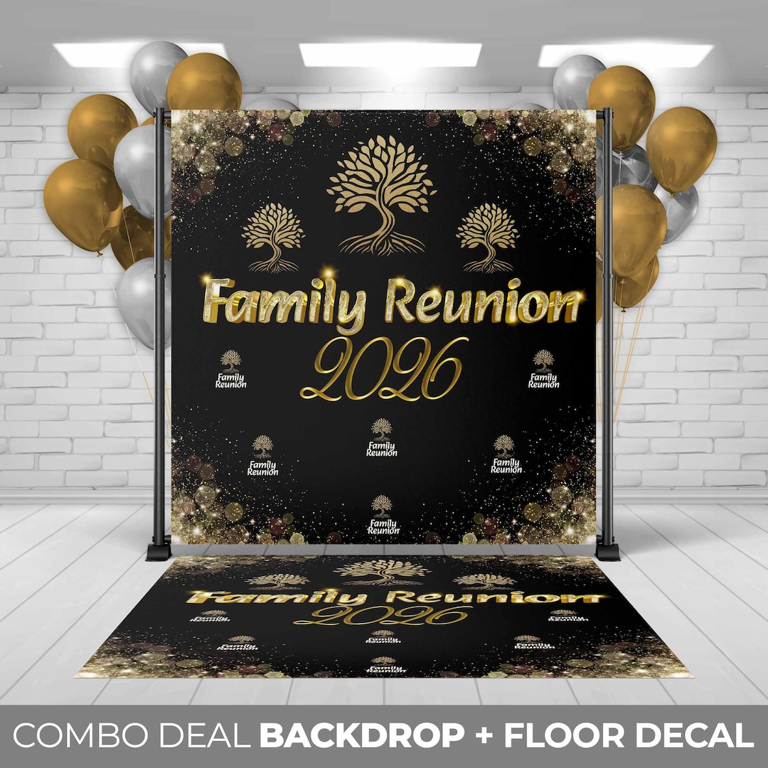 Backdrop Floor Decal, Family Reunion, Custom Family Tree Backdrop ...