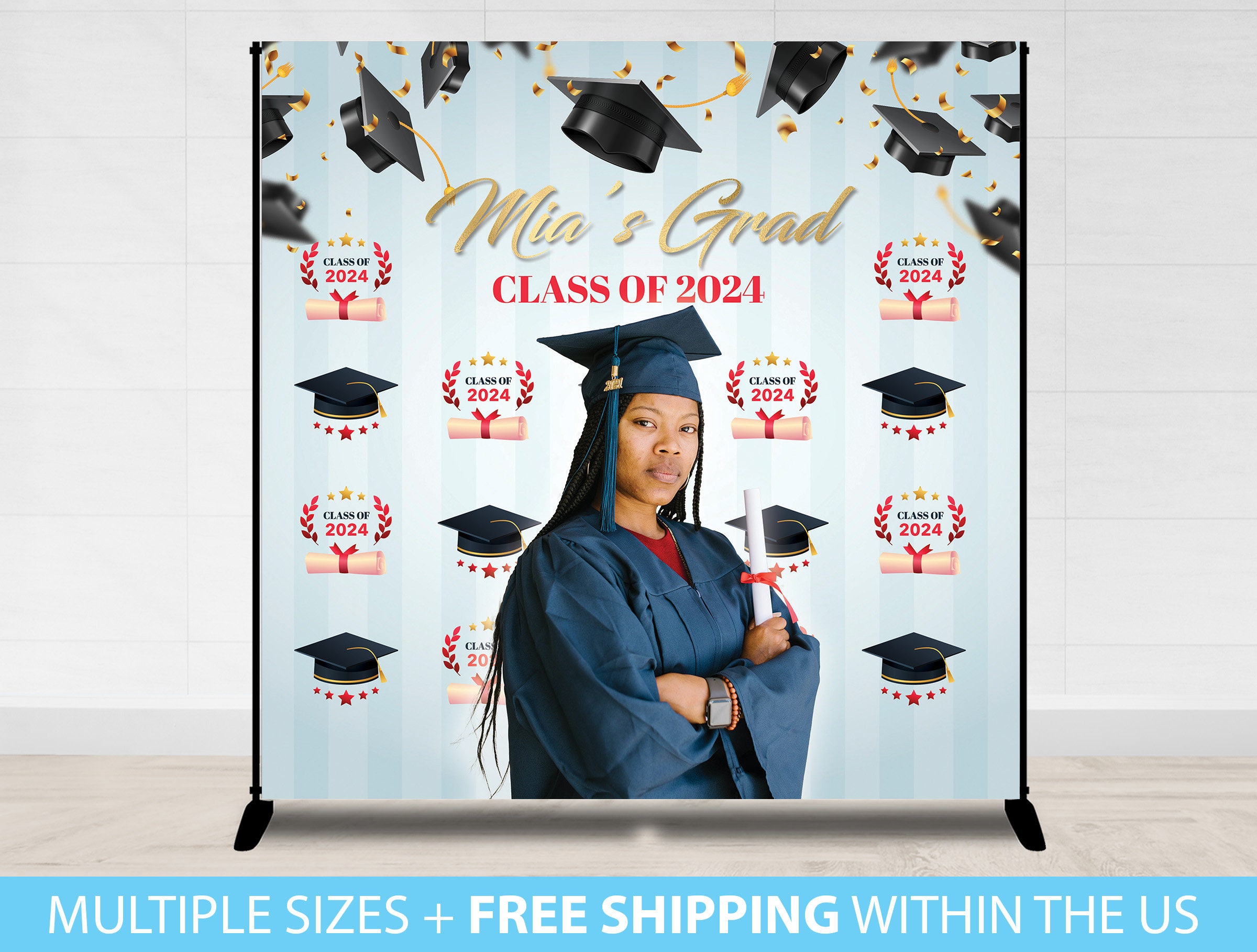 Graduation Backdrop Banner Graduation Step and Repeat Prom - Etsy