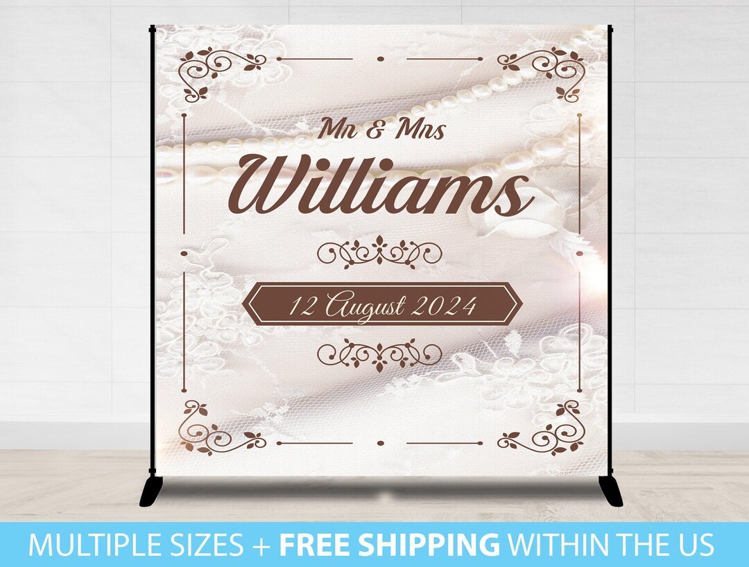Wedding Backdrop Banner, Wedding Step and Repeat, Wedding Custom ...