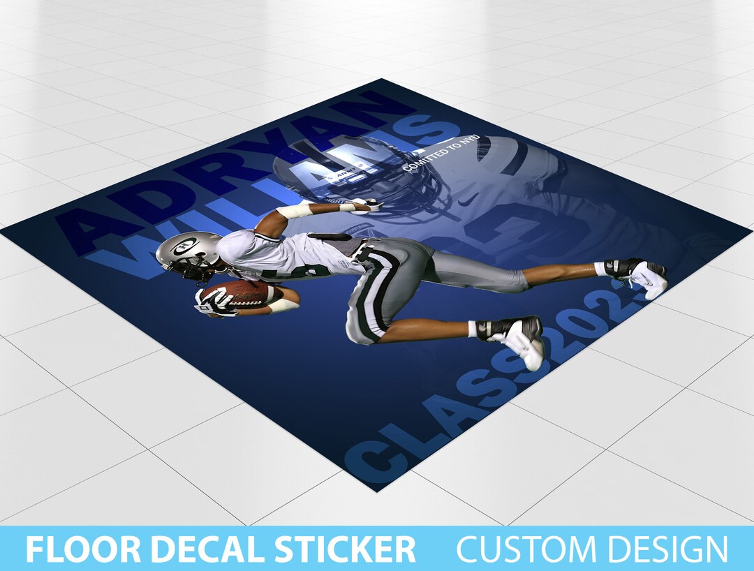 Graduation Sport Floor Decal, Graduation Committed to Football Decor ...