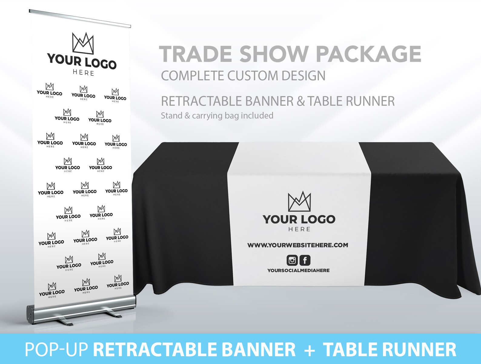 Custom Retractable Banner Table Runner Pop up Shop Pop up - Etsy