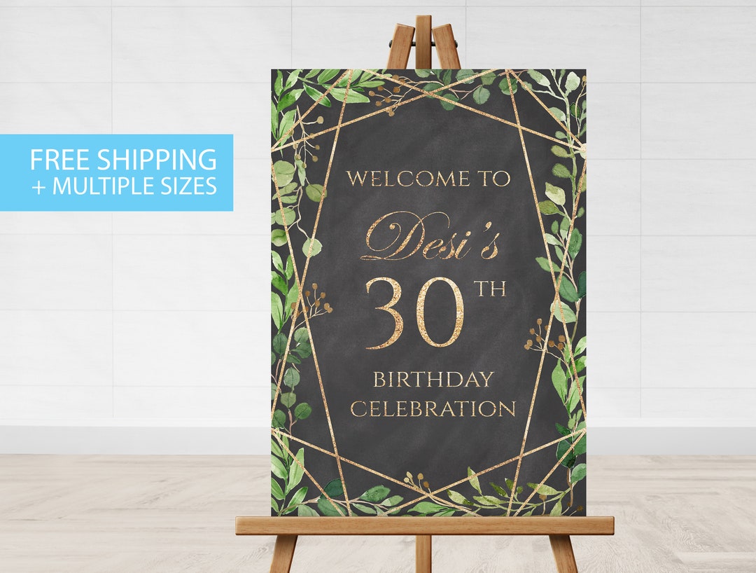 Birthday Welcome Sign, 30th Birthday Welcome Sign, Birthday 30, Printed ...
