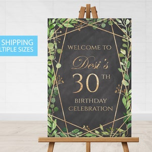 Birthday Welcome Sign, 30th Birthday Welcome Sign, Birthday 30, Printed ...