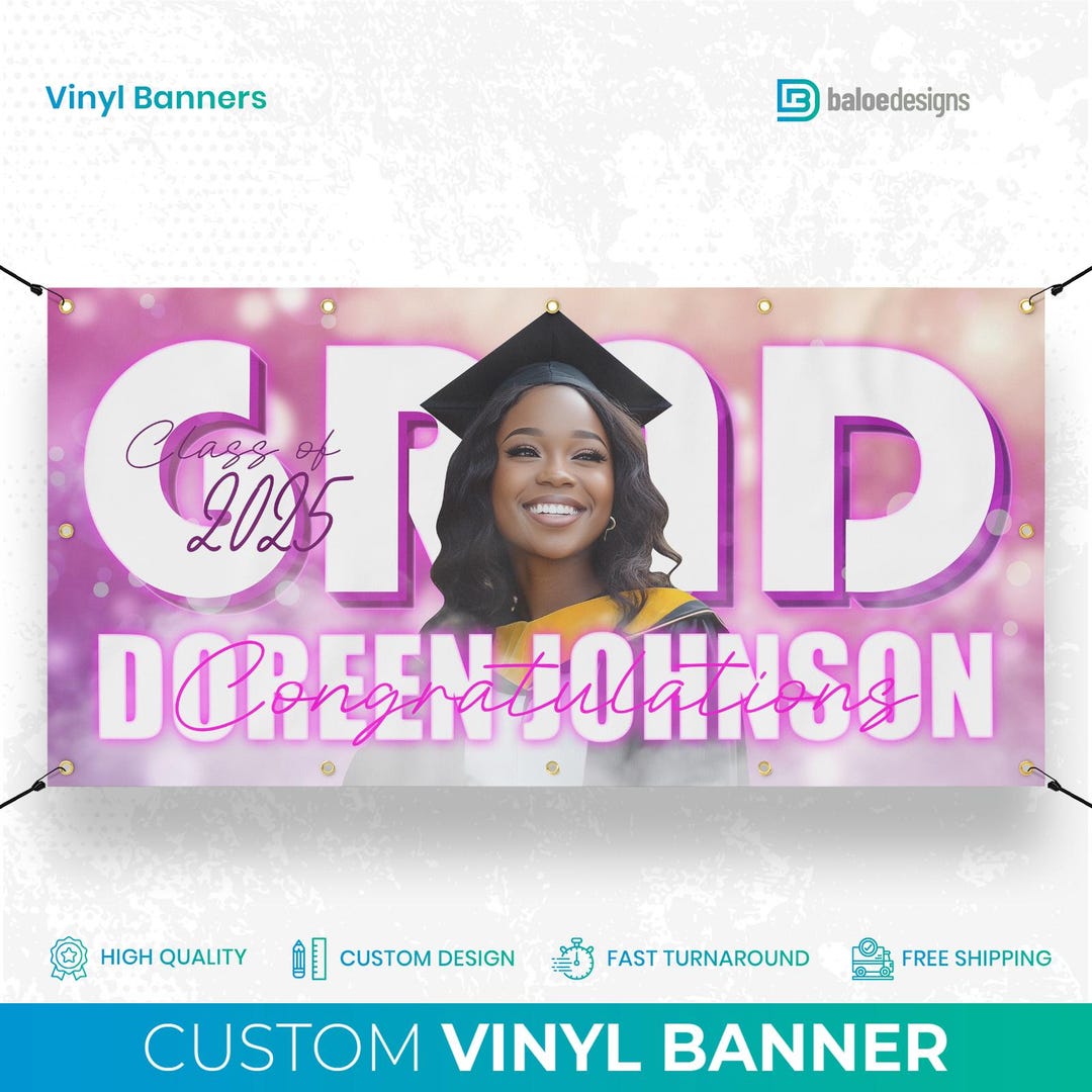 Custom Graduation Banner, Personalized Graduation Banner Class of 2025 ...